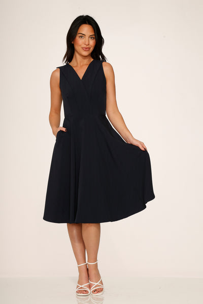 23951 Navy Blue Swing Dress – Orchid Bloom Clothing